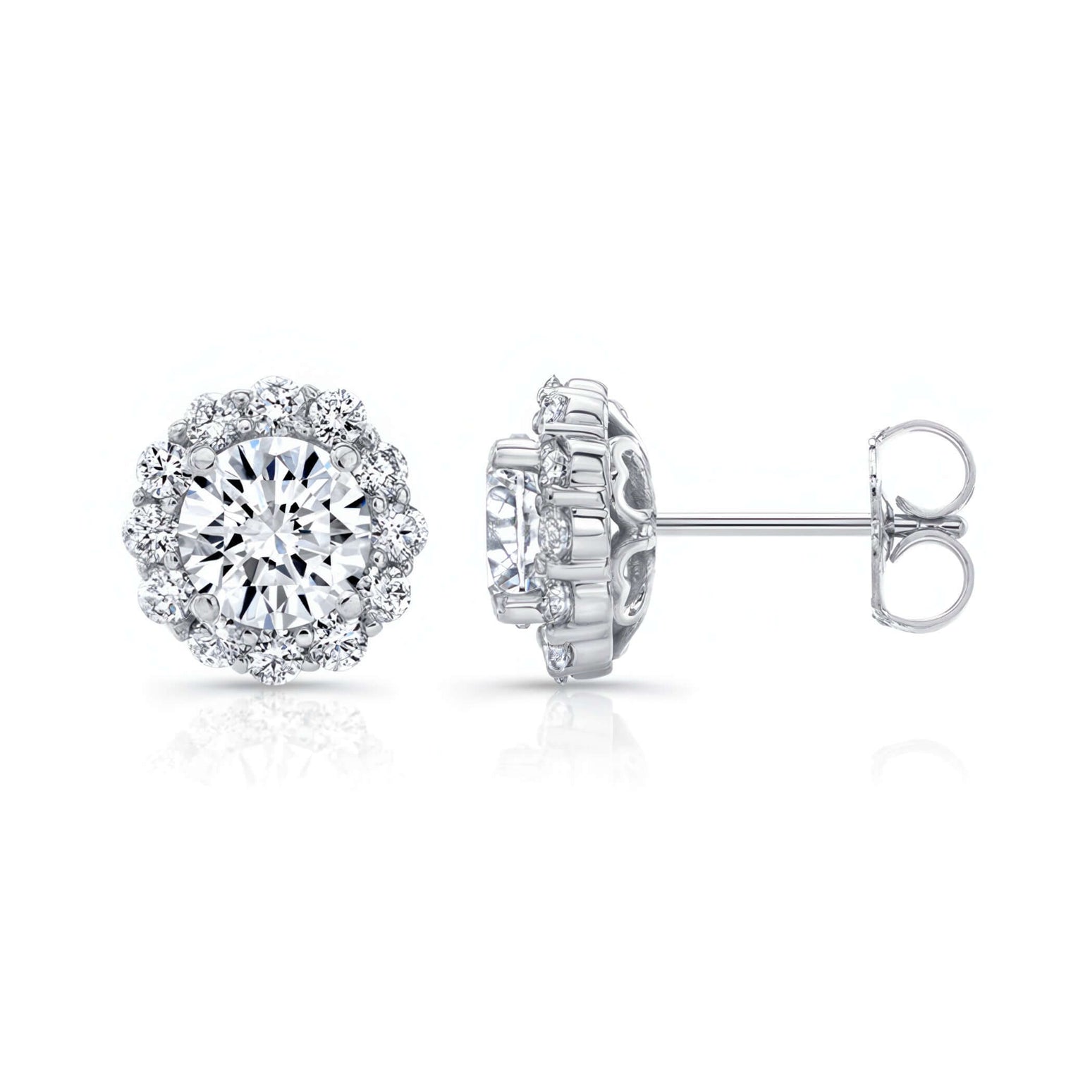 1 Carat Lab Diamond Halo Studs | Barkev's – Barkev's Inc.